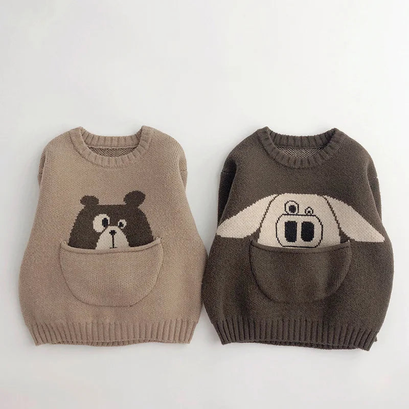Mini Fashion™ - Leuke Print met Buidel - Dieren Trui – Mijn Hummeltje