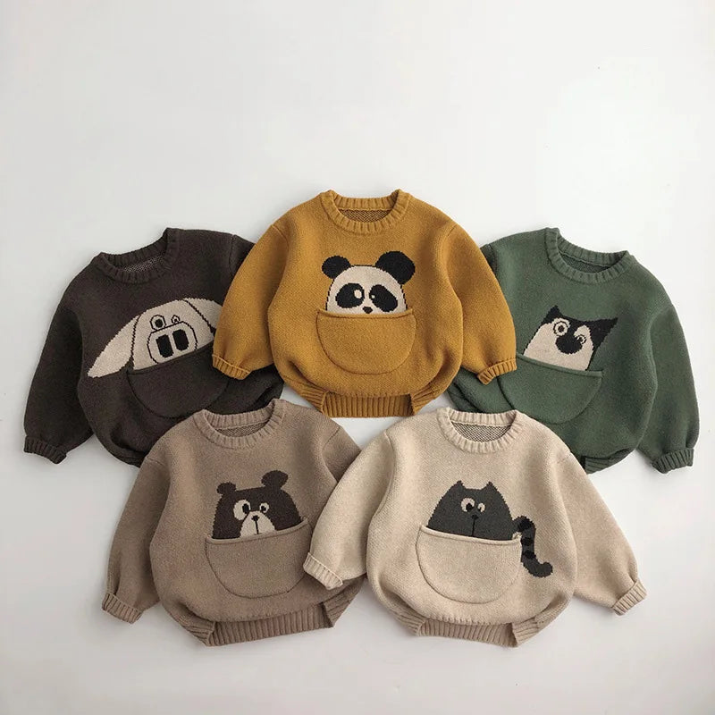 Mini Fashion™ - Leuke Print met Buidel - Dieren Trui – Mijn Hummeltje