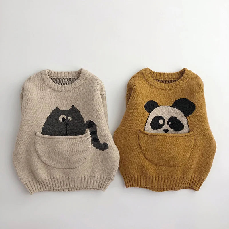 Mini Fashion™ - Leuke Print met Buidel - Dieren Trui – Mijn Hummeltje