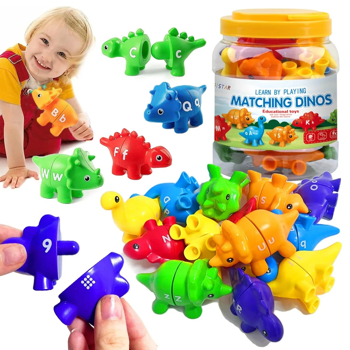 Matching Dino's – Leuk & Leerzaam – Alfabet En Cijfers Dino Spel – Mijn ...