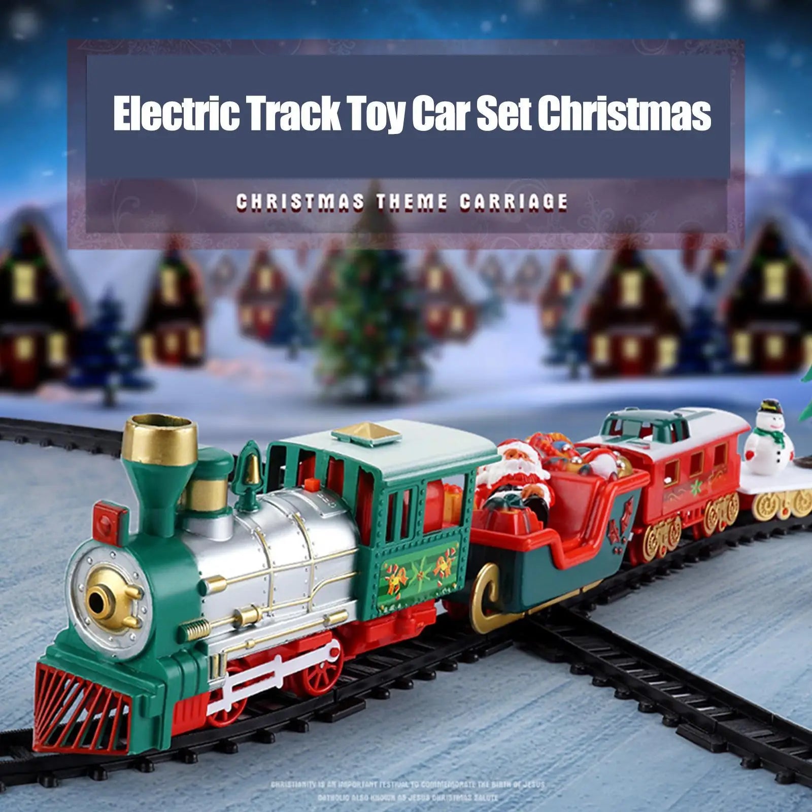 Electric Christmas Train Set Xmas Track Toy Gift Electric Christmas